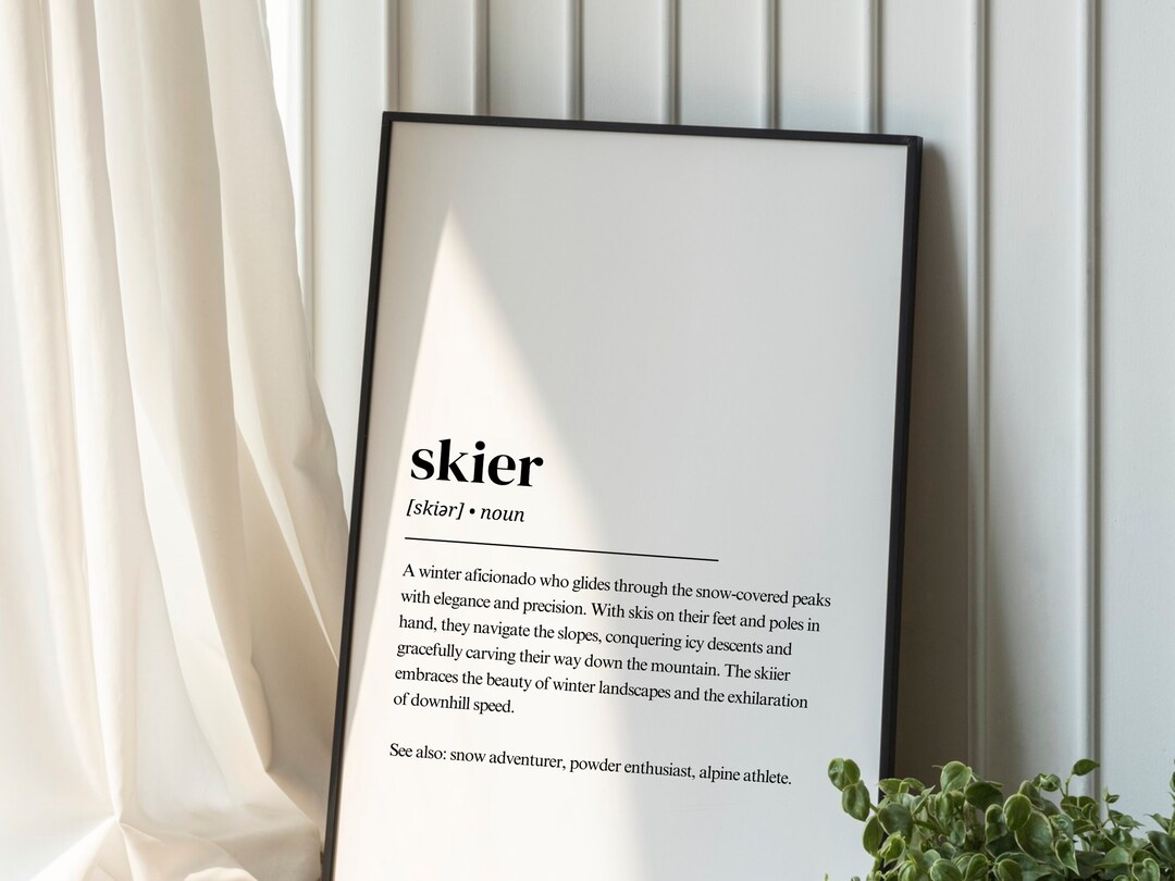Skier Definition | Skiing digital print | Ski poster | Skier gift ...