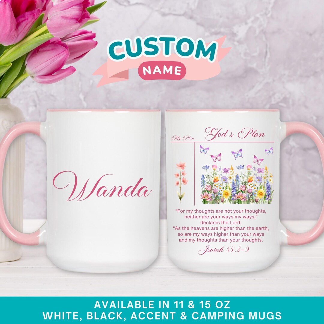 Custom Name Christian Mug, God's Plan Mug, Bible Verse Quote Ceramic ...
