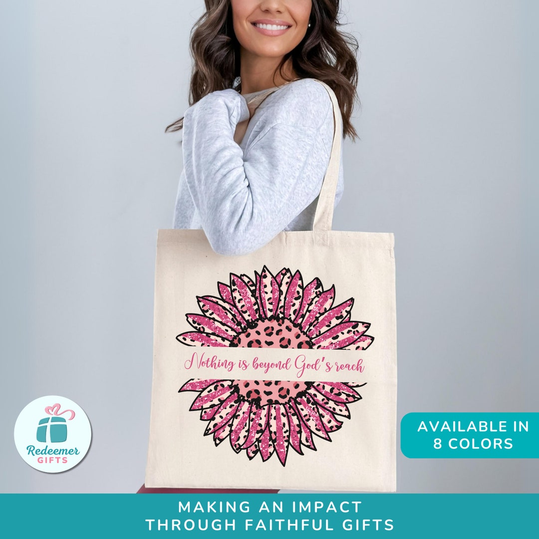 Floral Christian Tote Bag, Bible Study Gift, Cute Campus Bag, Faith ...