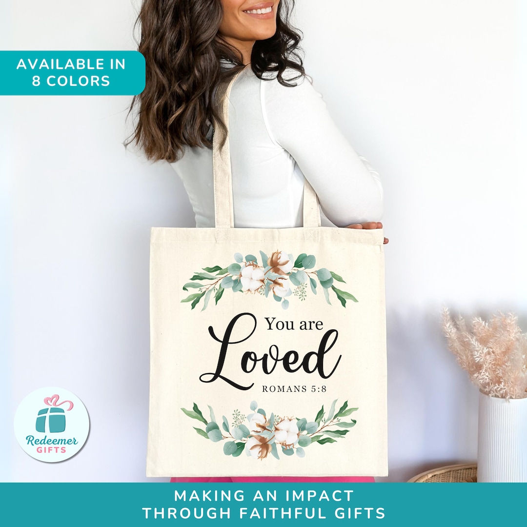 Floral Christian Tote Bag, Religious Canvas Tote, Bible Study Gift ...