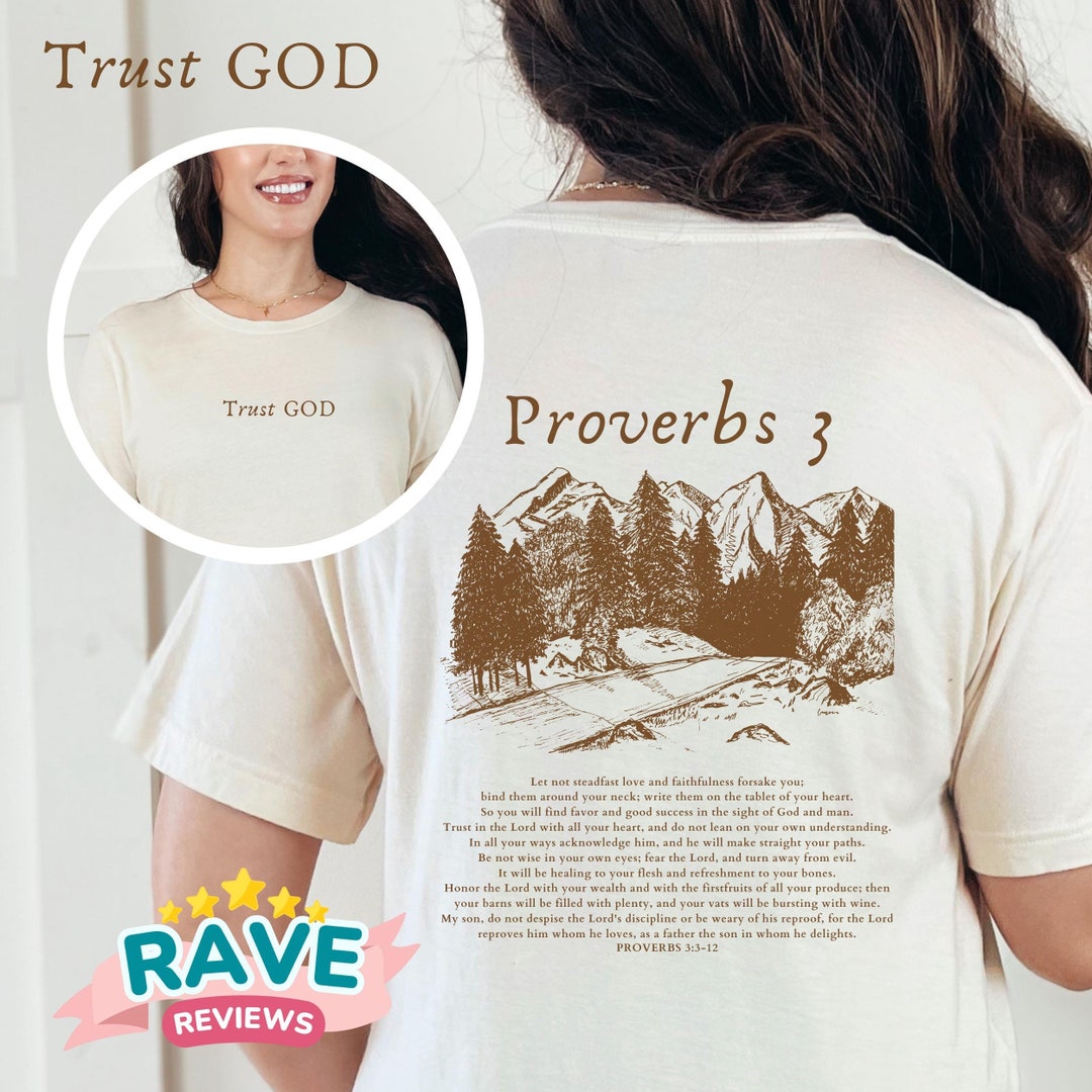 Trust in the Lord Shirt Front and Back Design, Oversized Bible Verse ...
