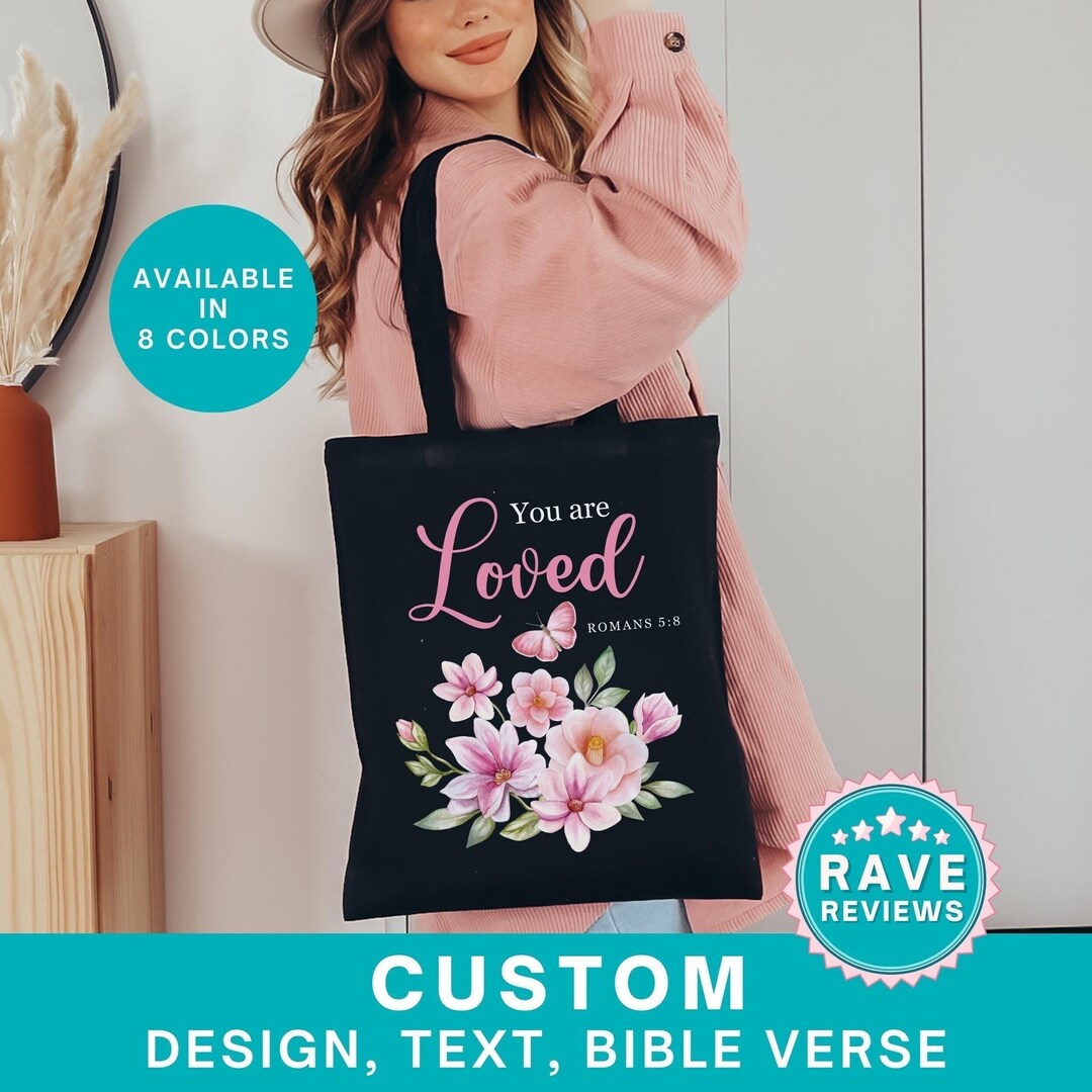 Personalized Canvas Tote Bag, Custom Scripture Bags, Personalized ...