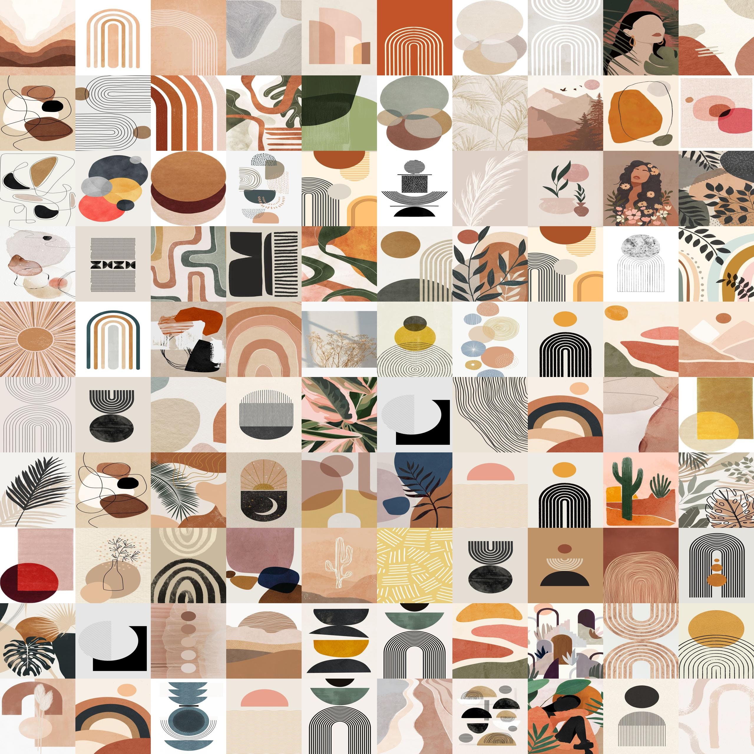 Boho V2 Aesthetic Wall Collage Kit 125 PCS Aesthetic Collage - Etsy ...