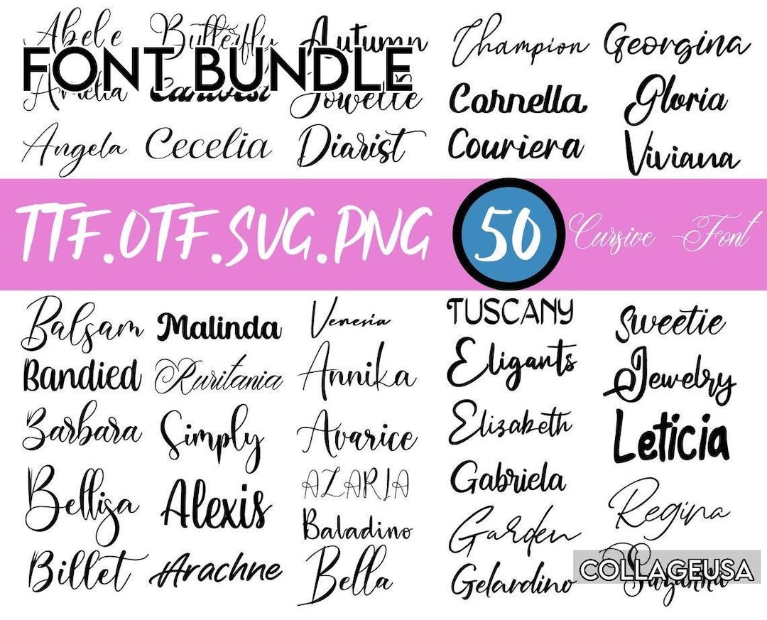 Cursive Fonts Bundle Cursive Fonts For Cricut Cursive Font - Etsy Portugal