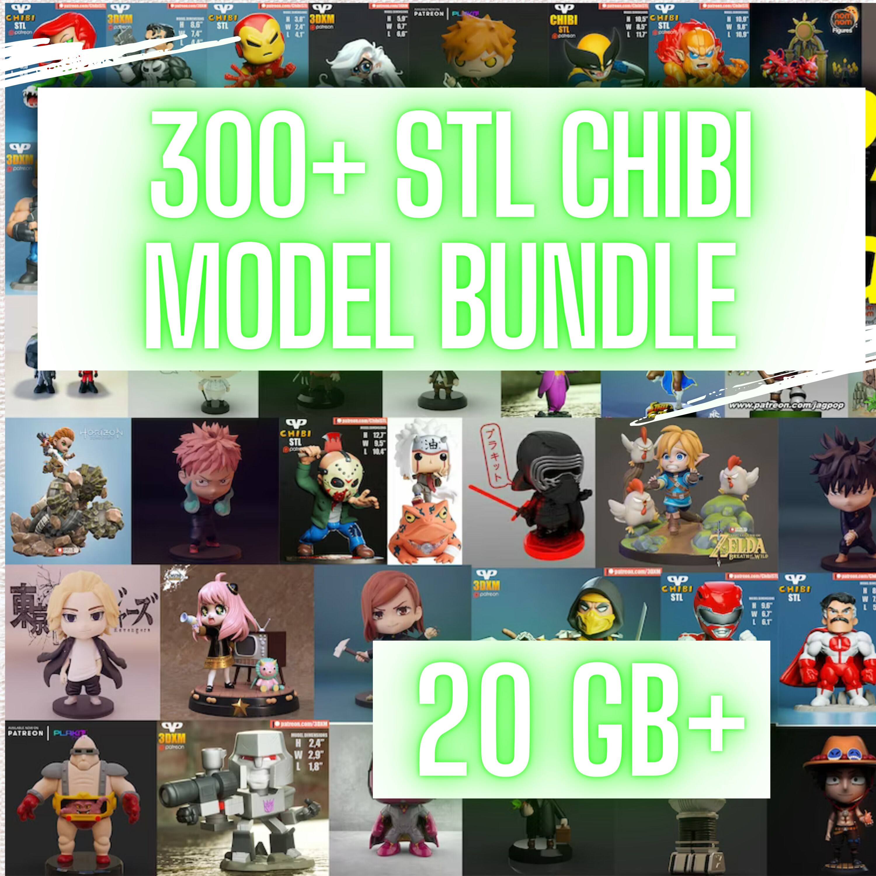 Chibi STL Pack 300 3D Chibi Model Bundle 300 Chibi 3D - Etsy