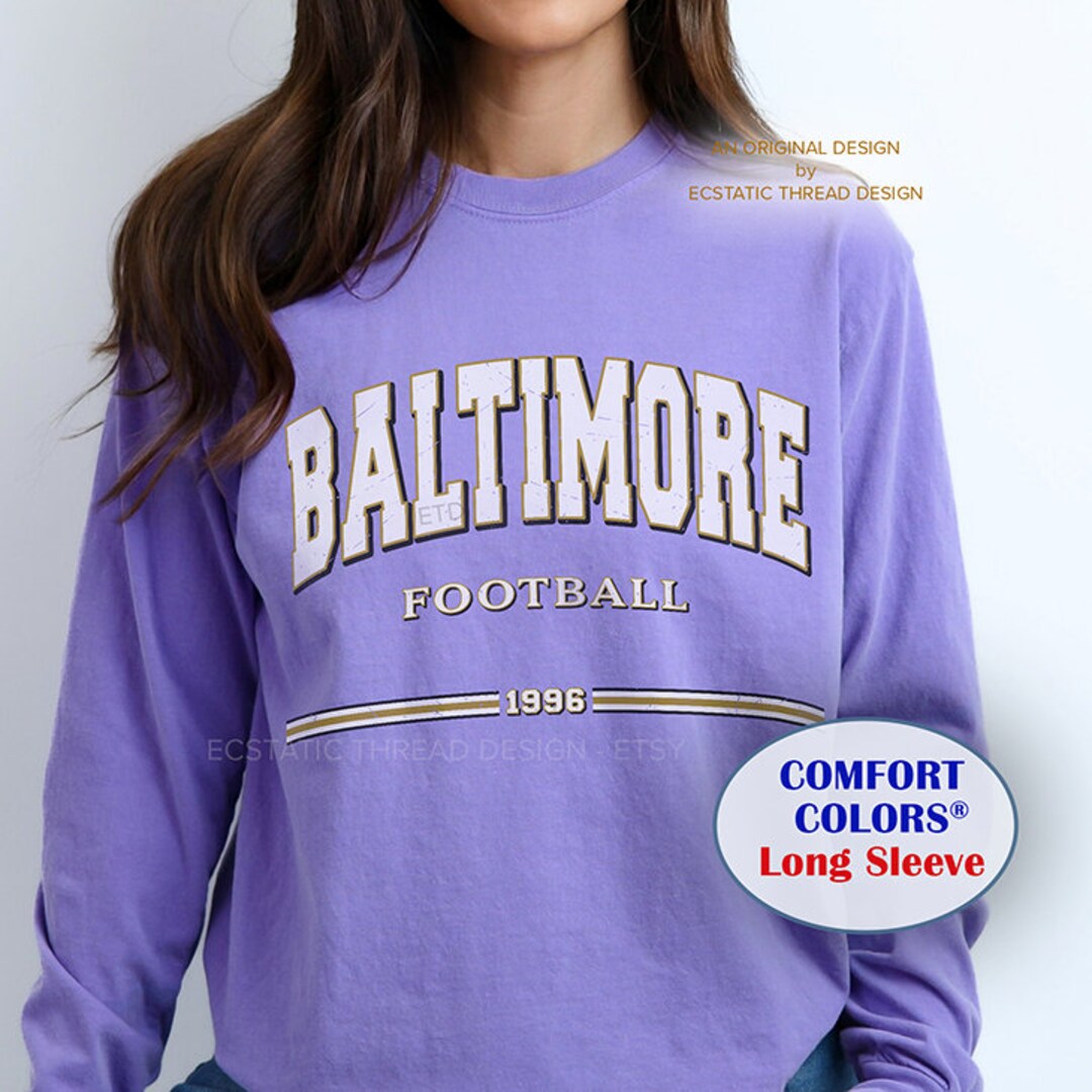 Vintage Baltimore Football Long Sleeve Shirt, Distressed Football Shirt ...