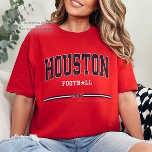 Vintage Houston Football Shirt, Distressed Houston Football Tshirt ...