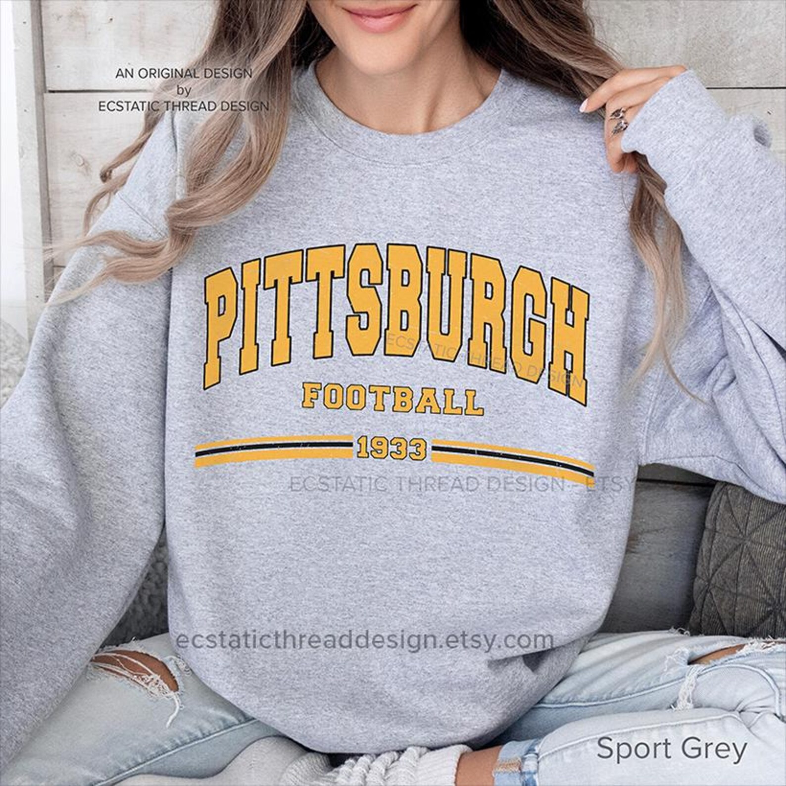 Pittsburgh Football Sweatshirt, Vintage Style, Retro Pittsburgh ...
