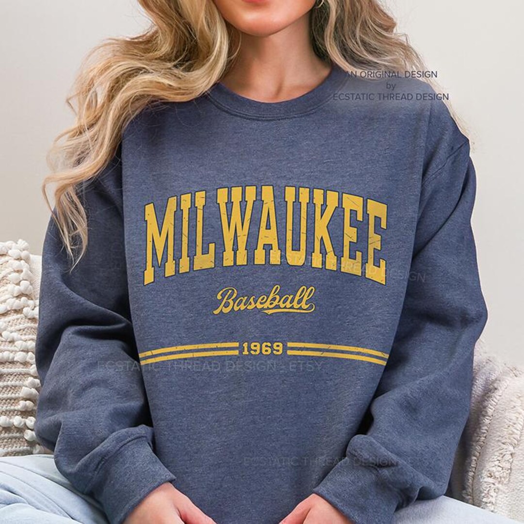 Vintage Milwaukee Baseball Sweatshirt, Milwaukee Baseball Crewneck ...