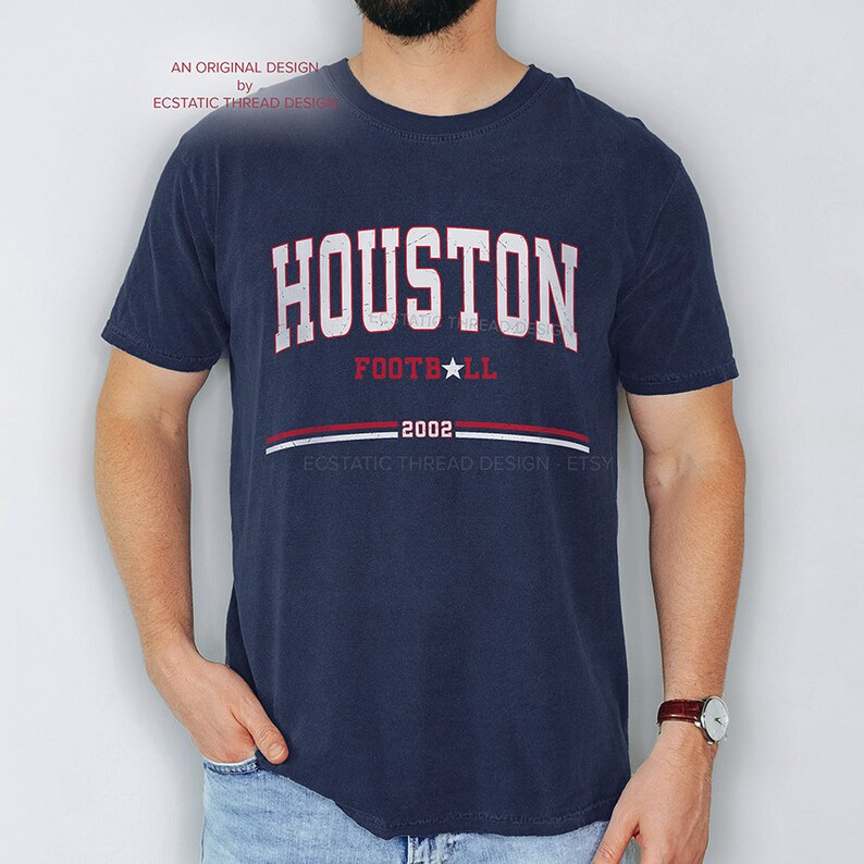 Vintage Houston Football Shirt, Distressed Houston Football Tshirt ...