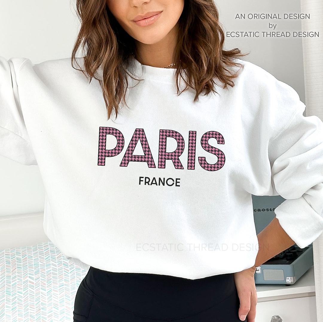 Paris Sweatshirt, Houndstooth, Paris France Sweatshirt, Travels ...