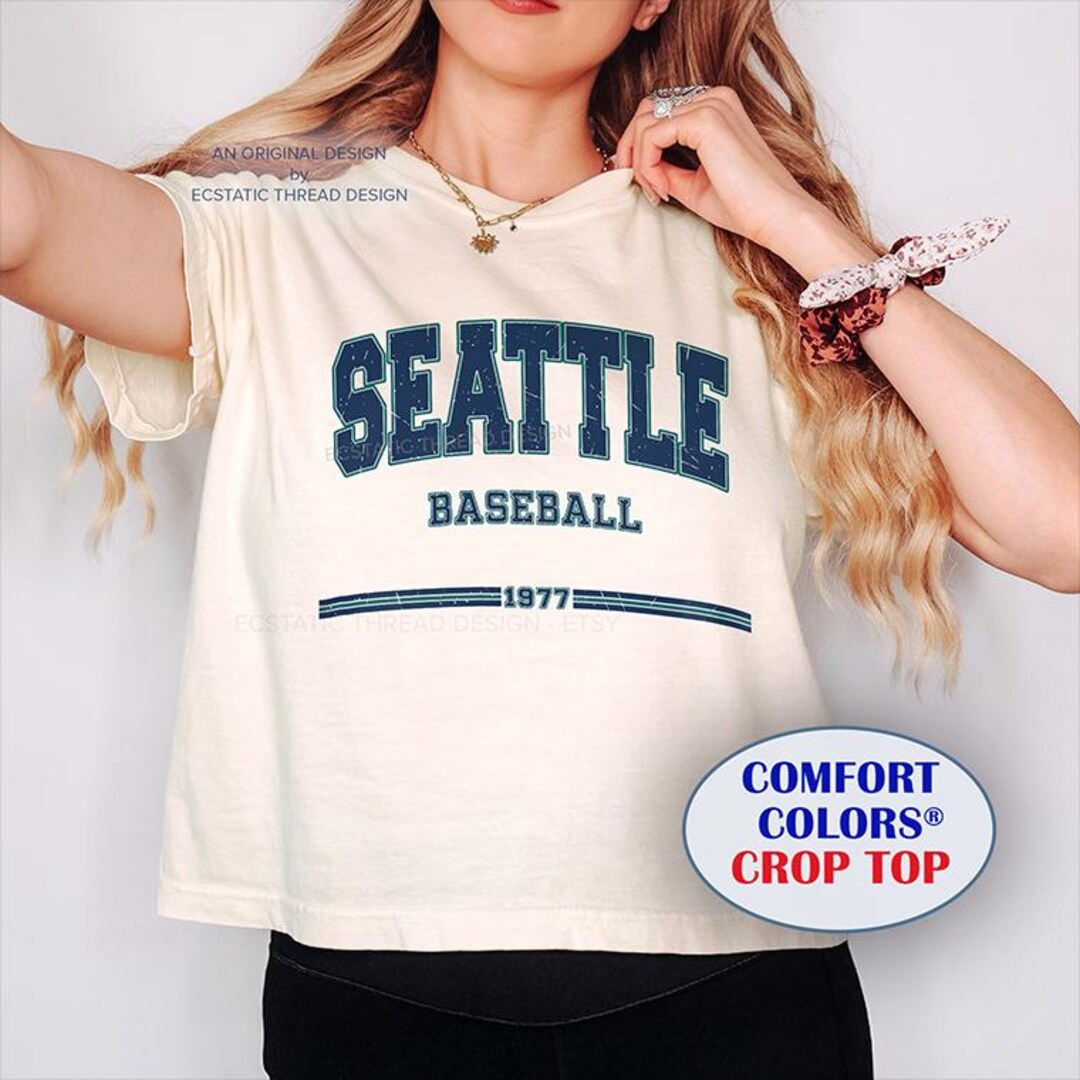 Seattle Baseball Crop Top, Comfort Colors®, Seattle Baseball Shirt ...