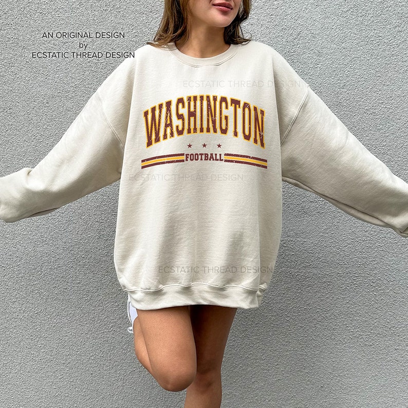 Original Vintage Washington Football Sweatshirt, Distressed Washington ...