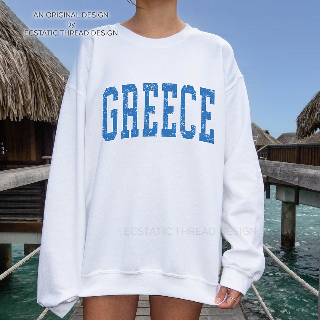 Greece Sweatshirt, Distressed Greece Sweater, Greek Sweatshirt ...