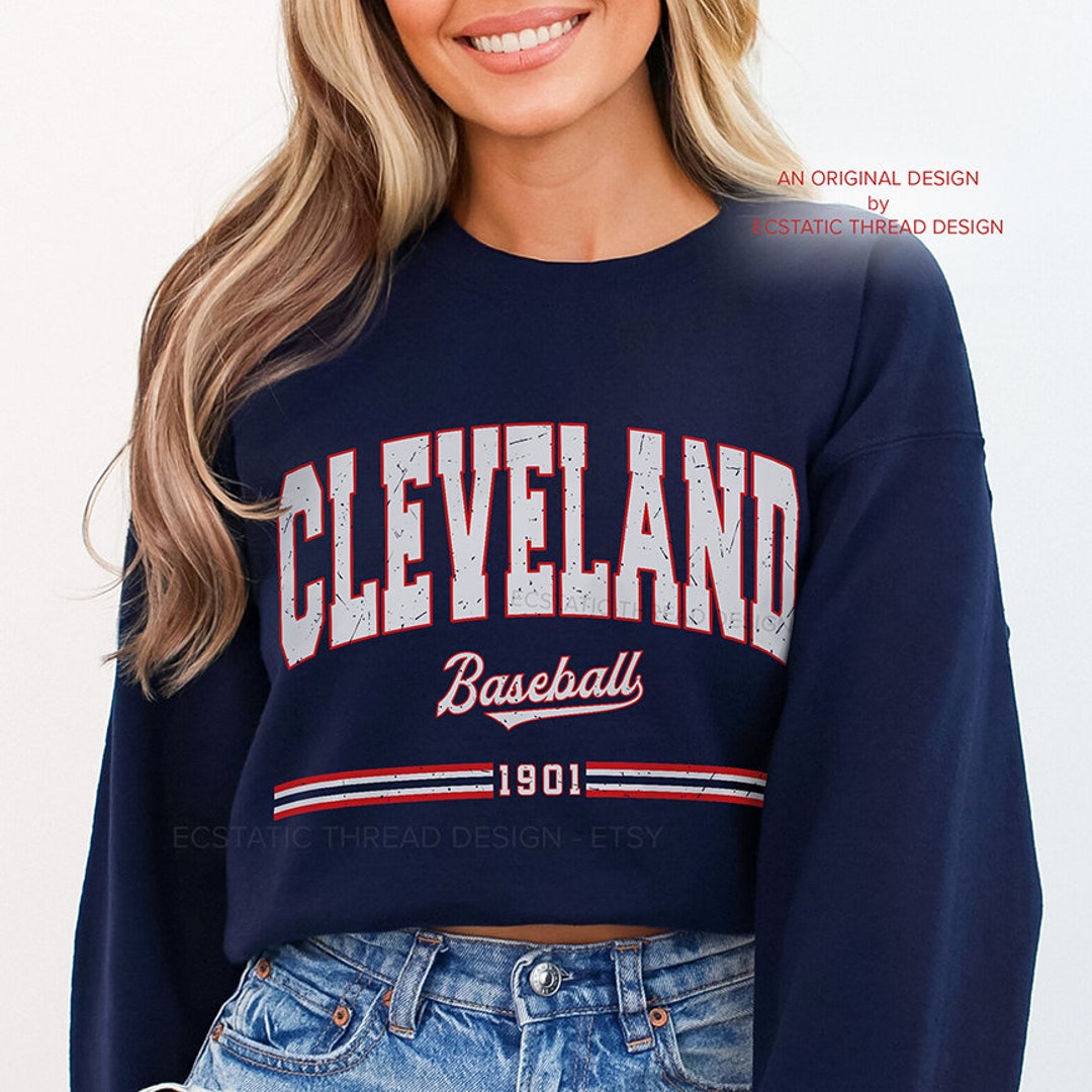 Vintage Cleveland Baseball Sweatshirt, Baseball Cleveland Crewneck ...