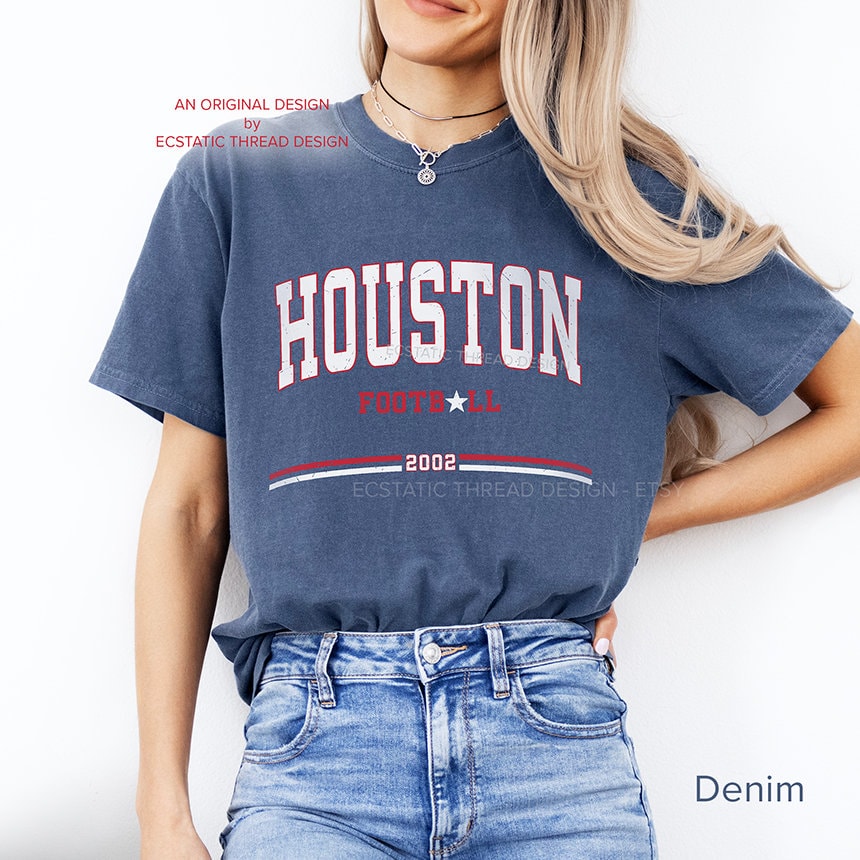 Vintage Houston Football Shirt, Distressed Houston Football Tshirt ...