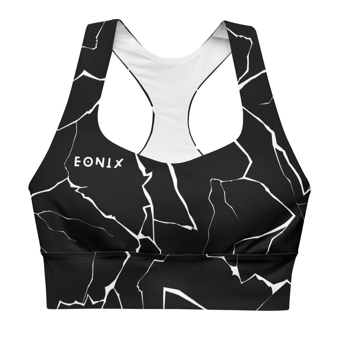 Black Texture Sports Bra for Fitness Bra Activewear Supportive Sports ...