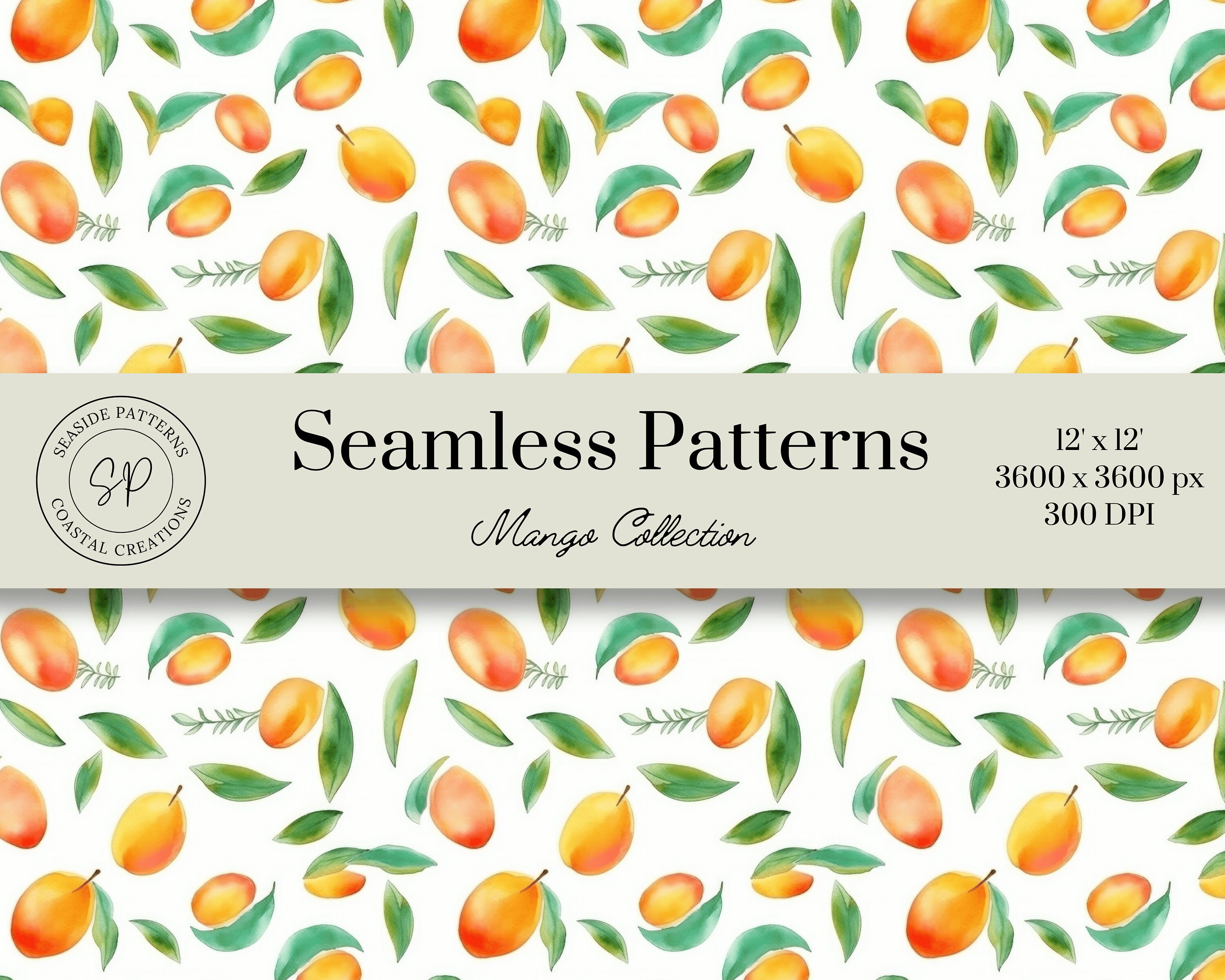 Mango Seamless Pattern Watercolor Scrapbook Papers Mango - Etsy