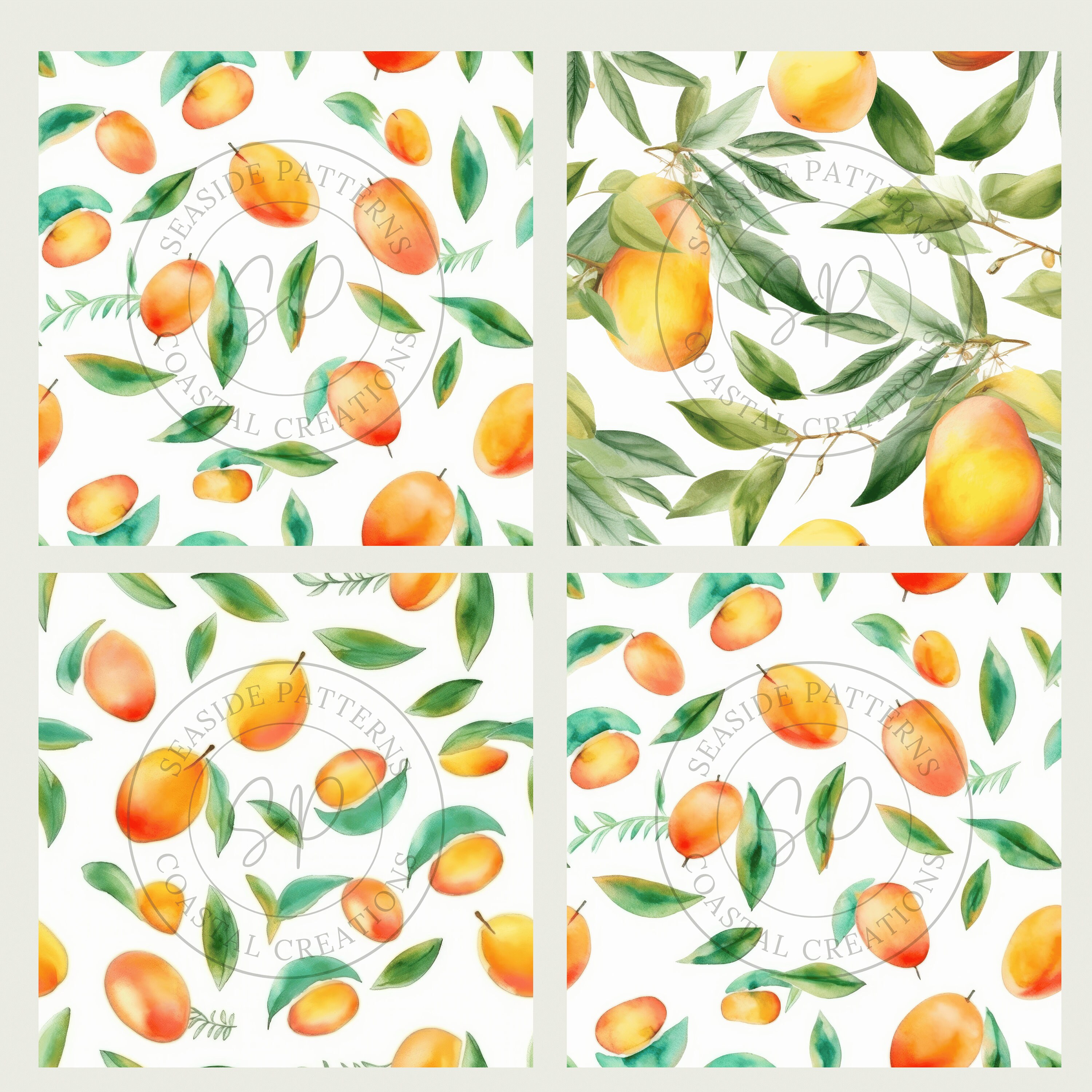 Mango Seamless Pattern Watercolor Scrapbook Papers Mango - Etsy