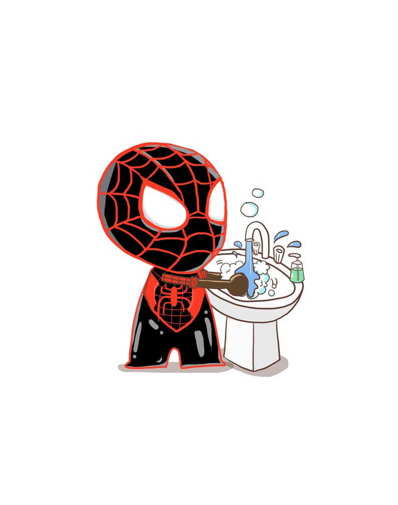 Set of 4 Superhero Kids Bathroom Wash Hands Chores Routine Instant ...