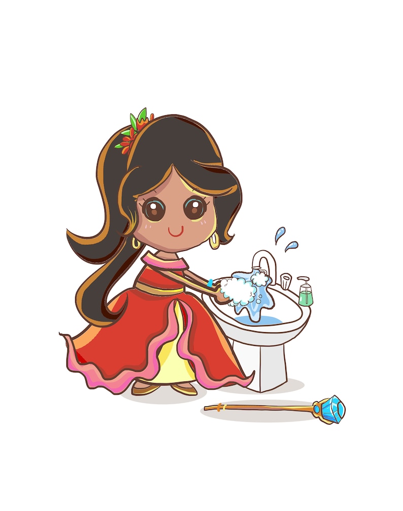 Set of 6 Princess Kids Bathroom Bedtime Prints Instant Download Wall ...