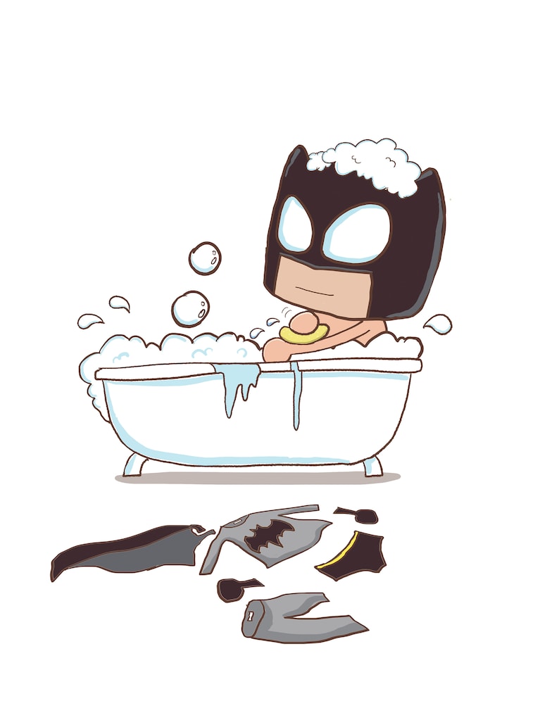 Set of 6 Superhero Bat Kids Bathroom Bedtime Daily Chores Routine ...