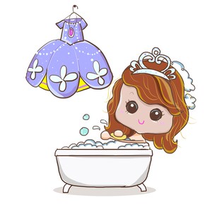 Set of 6 Princess Kids Bathroom Bedtime Prints Instant Download Wall ...