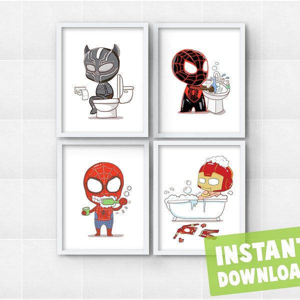 Superhero Bathroom - Etsy