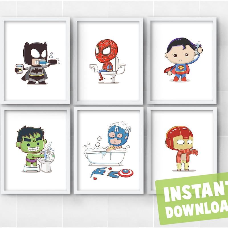 Superhero Bathroom - Etsy