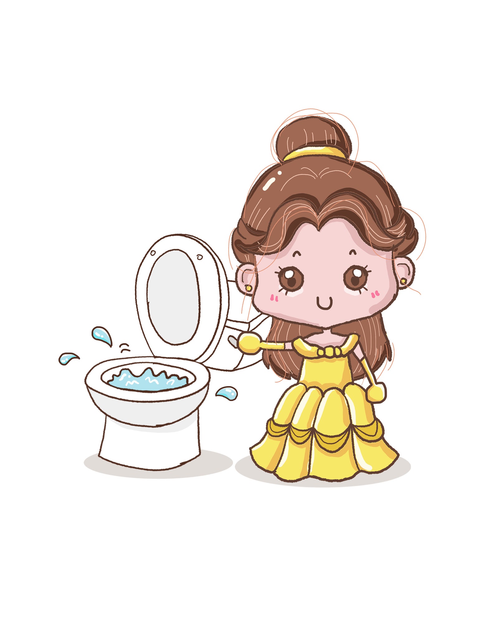 Set of 6 Princess Kids Bathroom Bedtime Prints Instant Download Wall ...