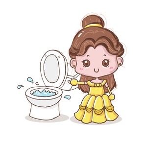 Set of 6 Princess Kids Bathroom Bedtime Prints Instant Download Wall ...