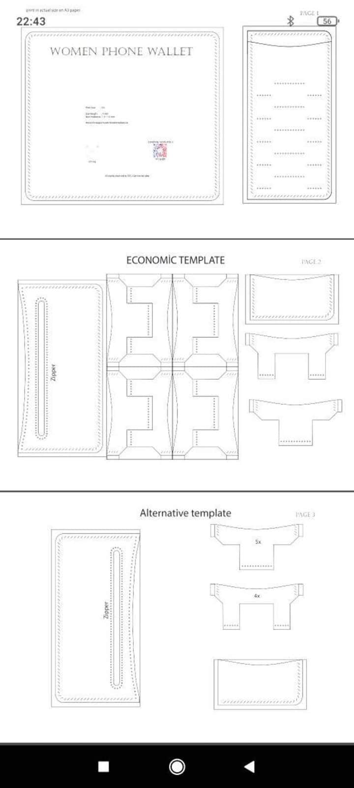 Phone Case Template, Phone Wallet Pattern, Long Wallet Template Pattern ...