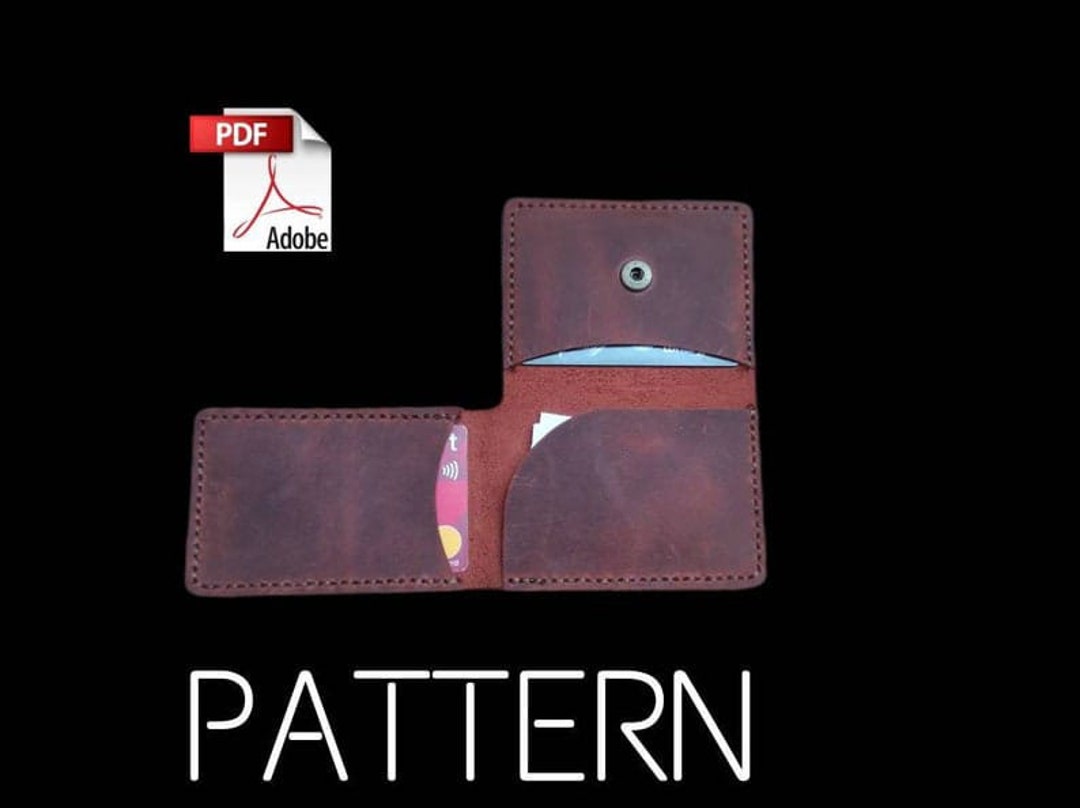 Handmade Leather Bifold Wallet Template, Card Holder Pattern, Wallet ...
