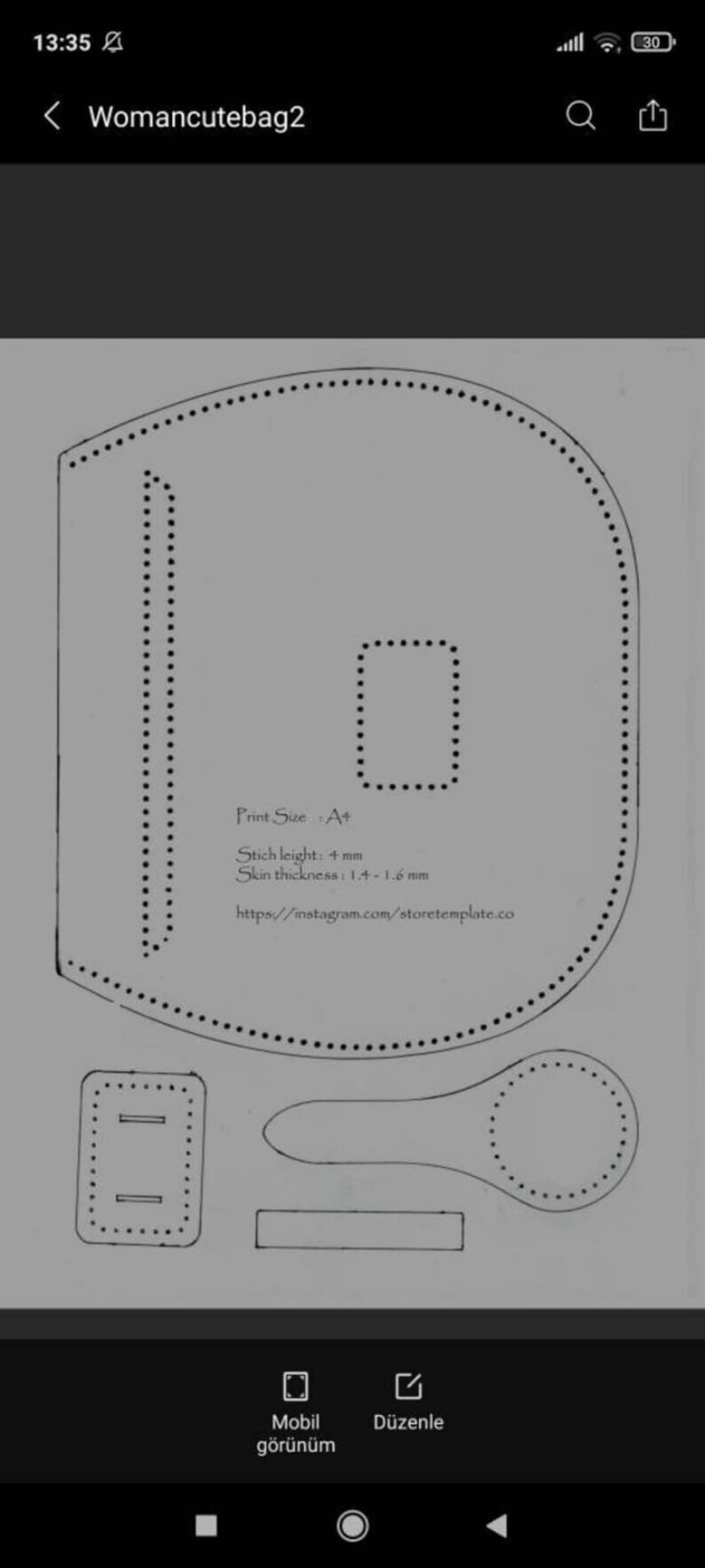 Woman Bag Template Pattern, Bag Pdf, Leather Products Pattern - Etsy