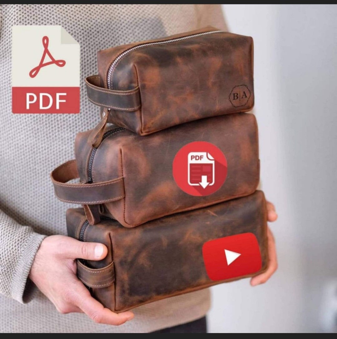 Template (S,M and L Sizes Too) Cosmetics Dopp Kit, Leather Dopp Kit ...