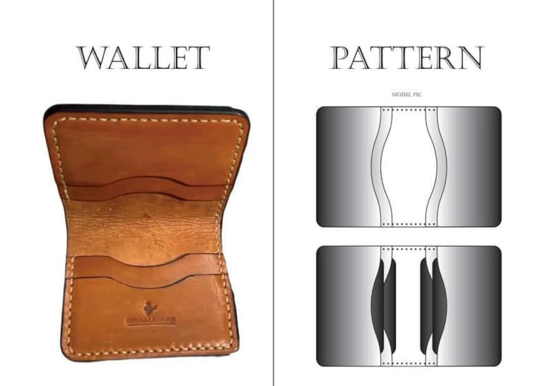 Handmade Leather Bifold Wallet Template, Card Holder Pattern - Etsy