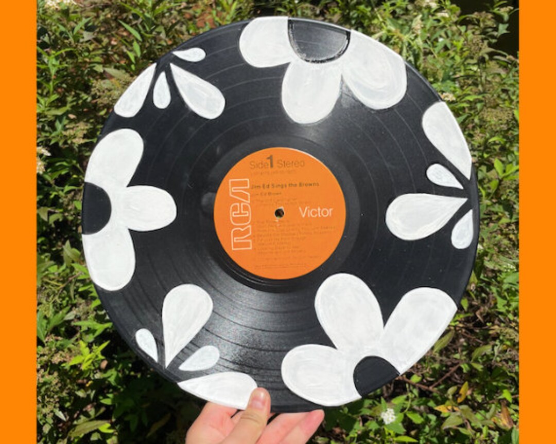 Splash of Flower Painted Vinyl Record - Etsy