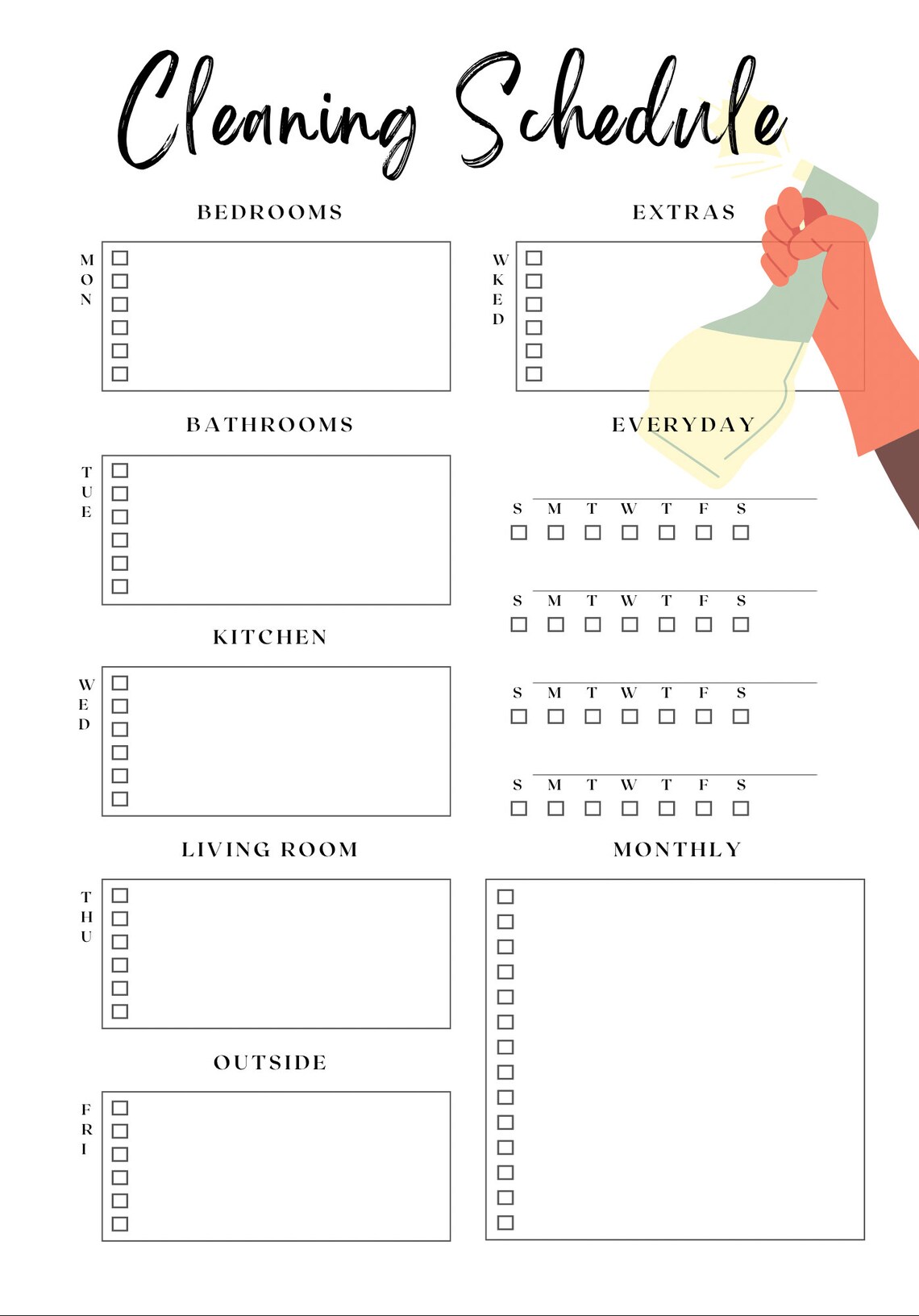 Digital Chore Chart, Responsibility Chart, Kids Chore Chart, Family ...