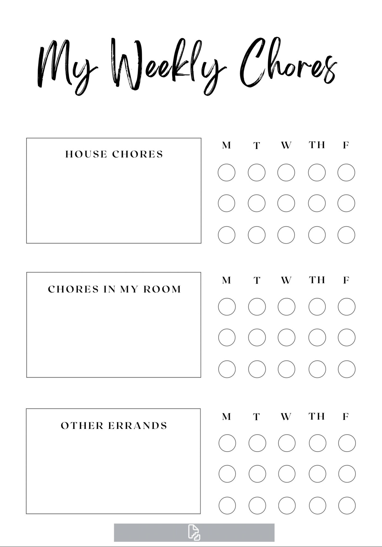 Digital Chore Chart, Responsibility Chart, Kids Chore Chart, Family ...