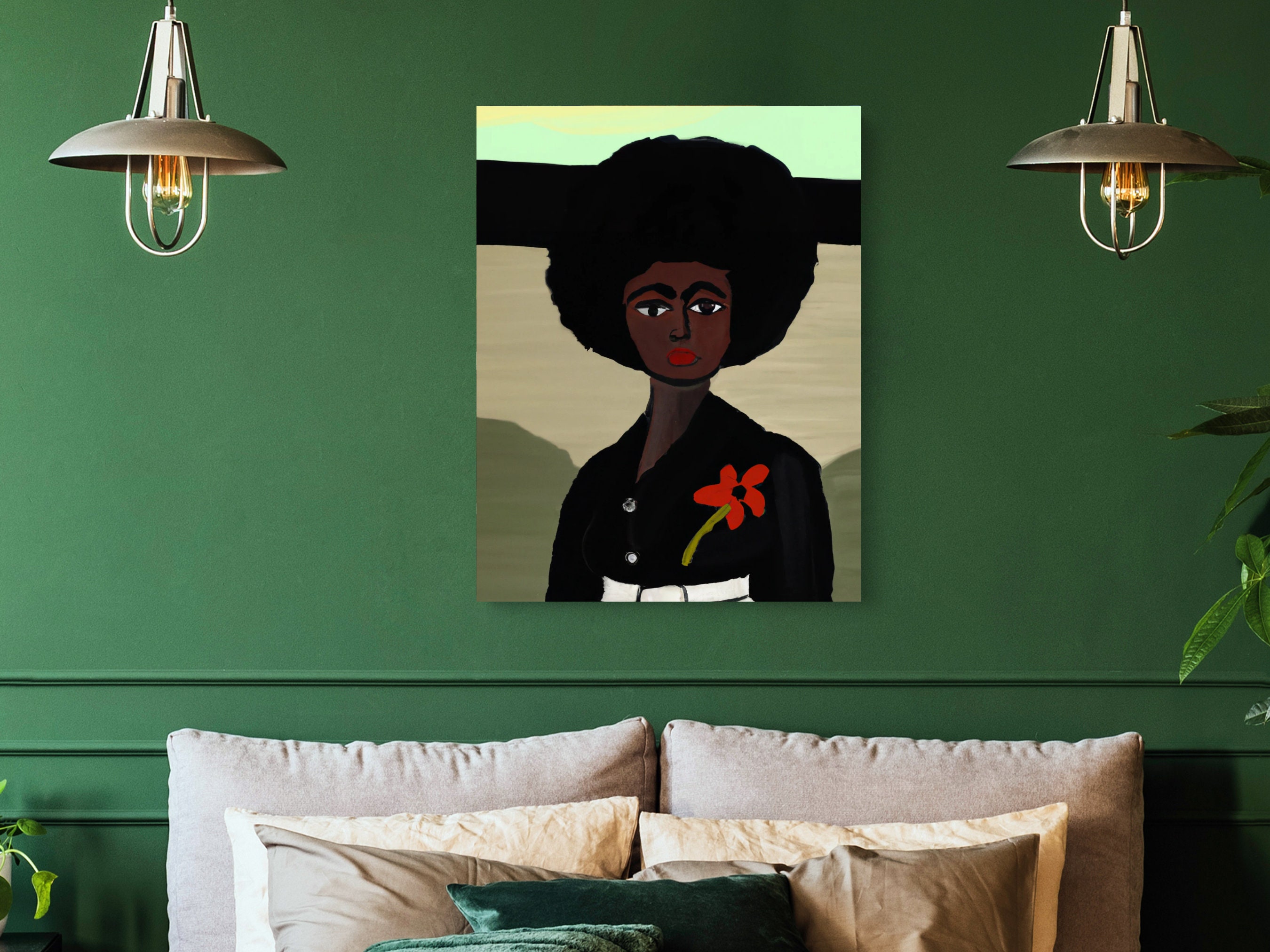 Jo, Black Folk Art Series, CANVAS Wall Art Black Art Print, African ...