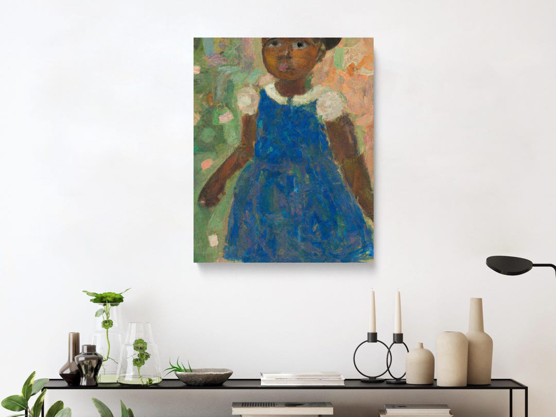 Girl in Blue, BLACK GIRL Magic, Matte CANVAS, African American Artwork ...