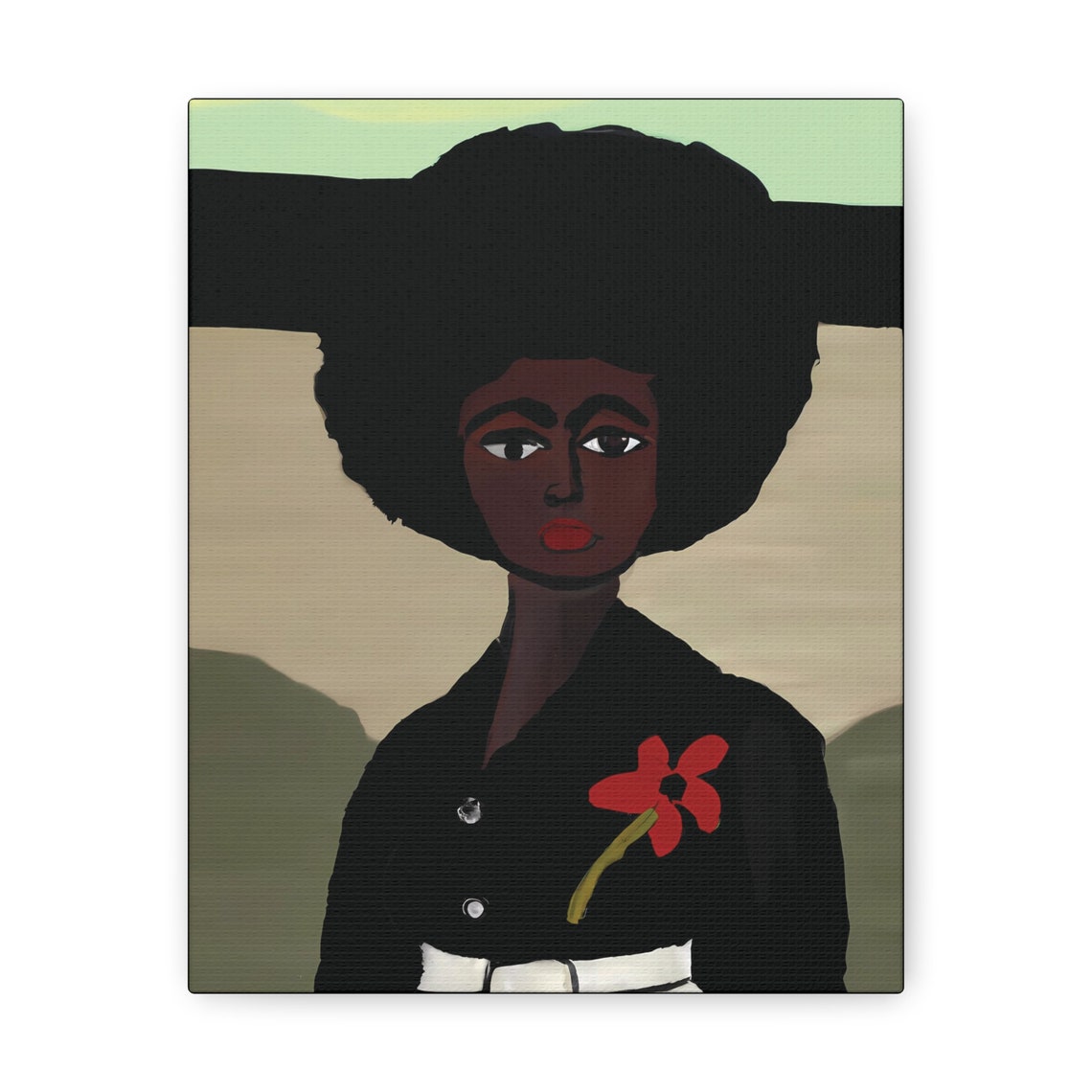Jo, Black Folk Art Series, CANVAS Wall Art Black Art Print, African ...