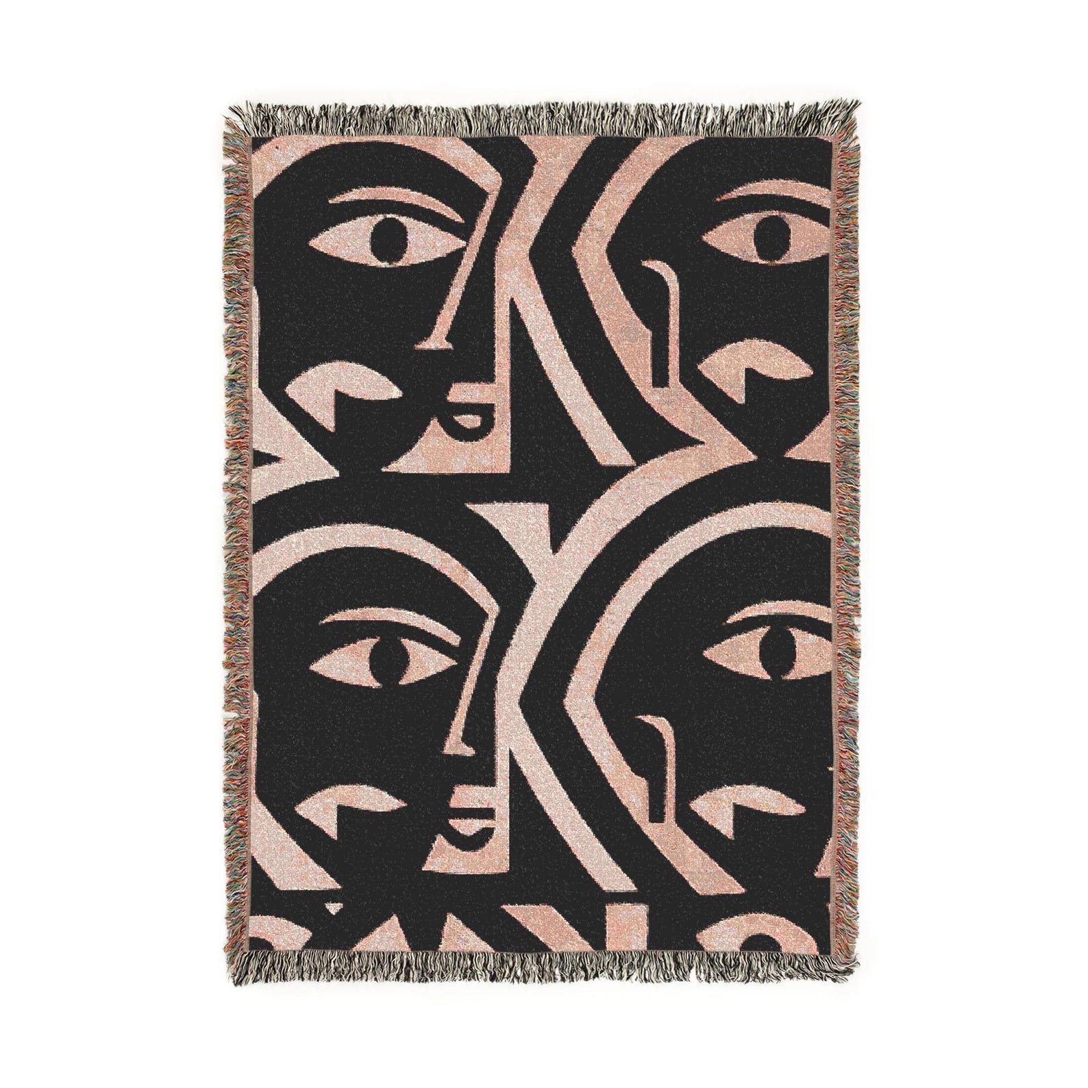 Profile, Woven Throw Blanket | Art Deco Wall Hanging, Artist Tapestry ...