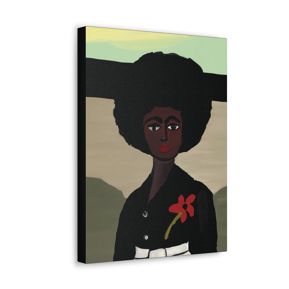 Jo, Black Folk Art Series, CANVAS Wall Art Black Art Print, African ...