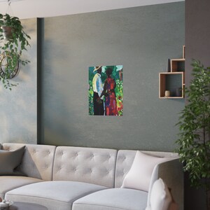 Black Couple Red Flowers Wall Art Poster | Black Love Print | African American Relationship Wall ...