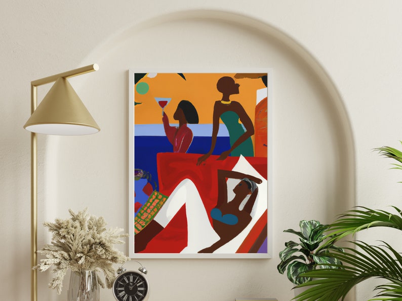 African American Canvas Wall Art, Black Women Friendship Painting - Etsy