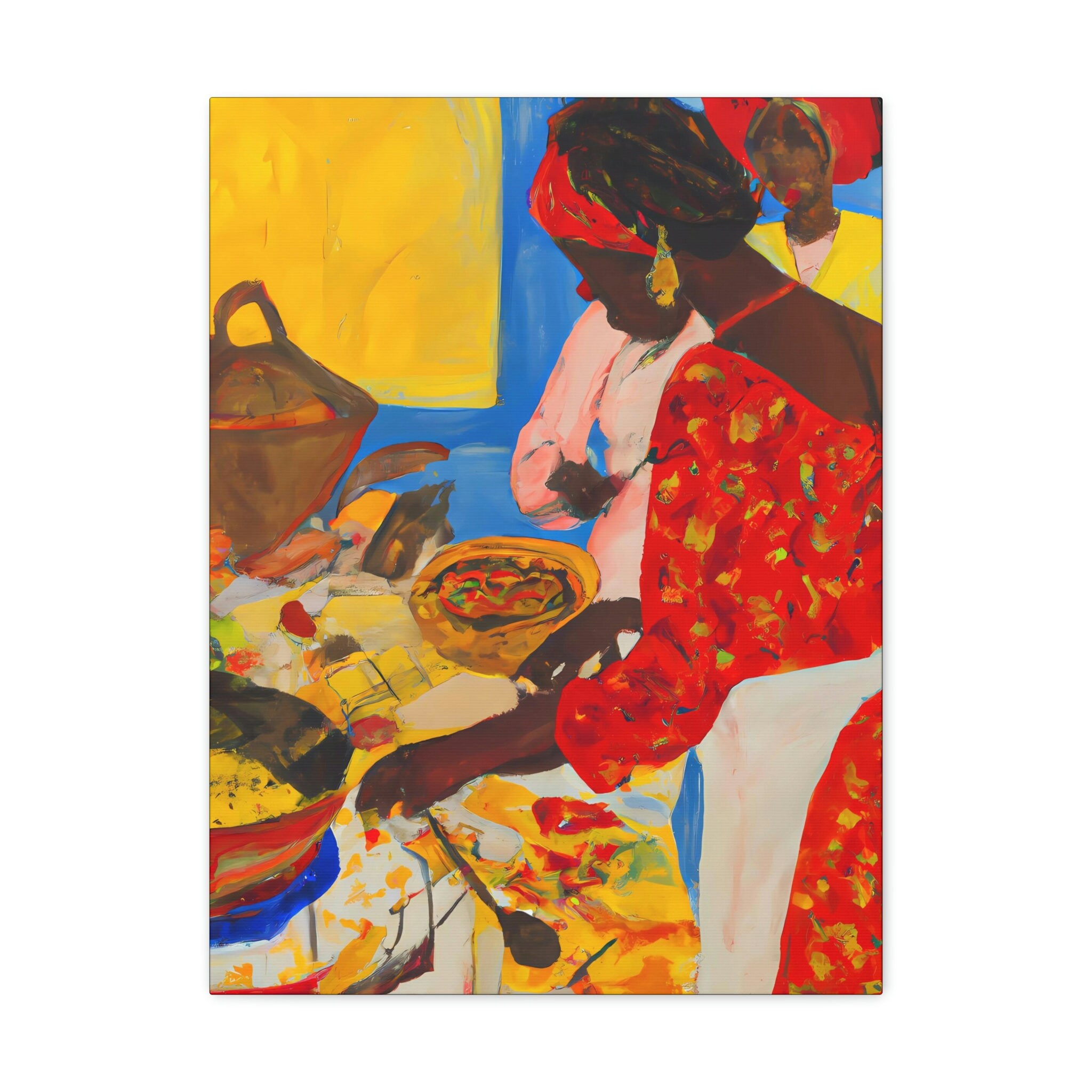 Lady in Red, Black Art Cooking Series, CANVAS Wall Art Family Portraits ...