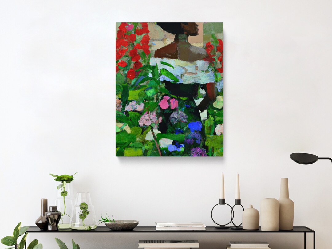 Bayou, Black Art Garden Series, CANVAS Wall Art | Impressionist African ...
