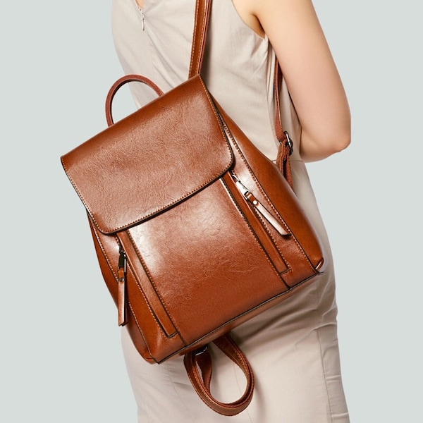 Large Leather Backpack Women - Etsy