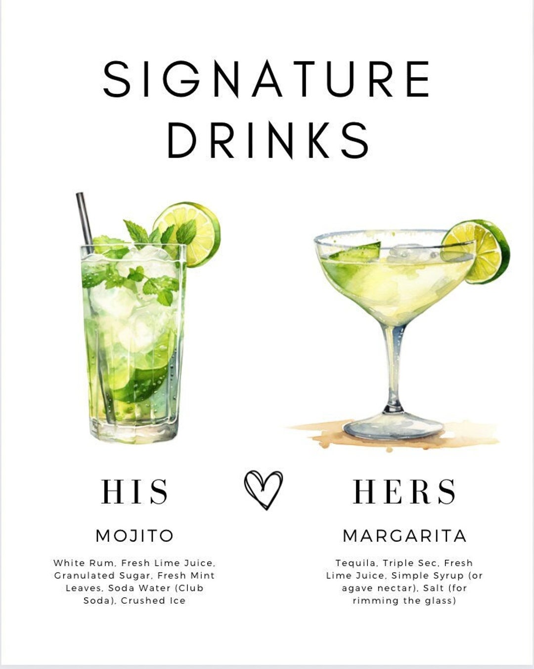 Signature Drink Signs - Etsy